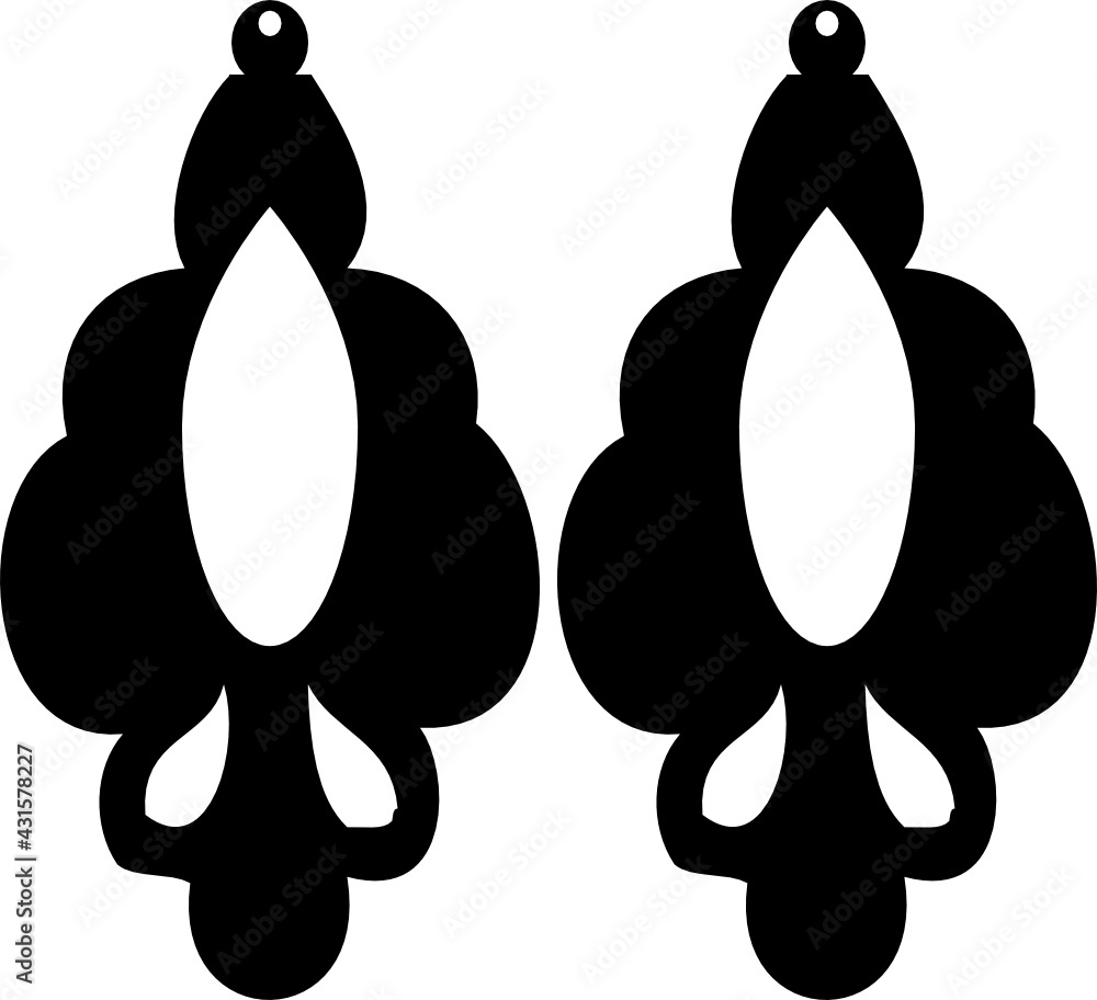 earrings svg vector cutfile for cricut and silhouette Stock Vector ...