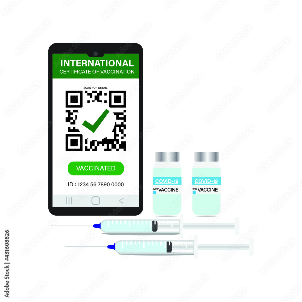 A vector of Covid-19 International Certificate of Vaccination at ...