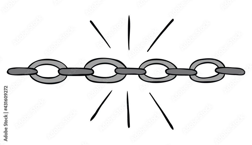 Cartoon vector illustration of strong solid chain. Stock Vector | Adobe ...