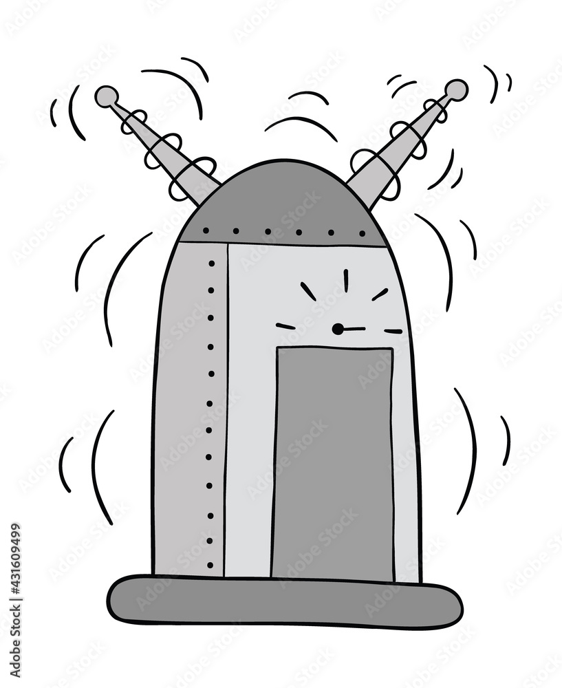 Cartoon vector illustration of running time machine. Stock Vector ...