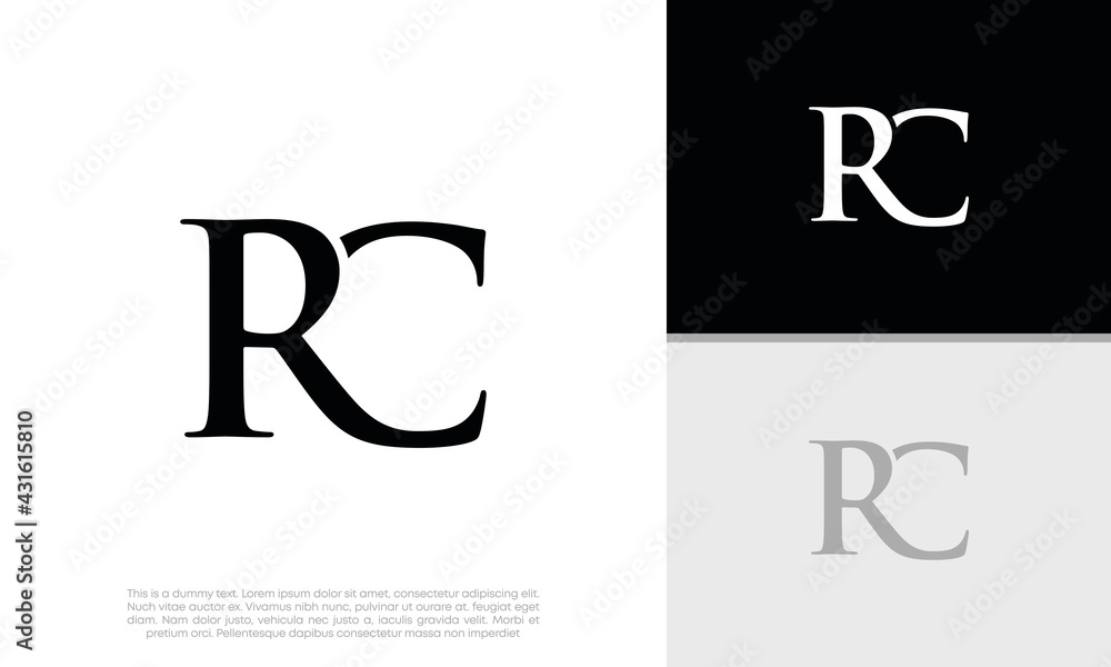 Initials RC logo design. Initial Letter Logo. Stock Vector | Adobe Stock