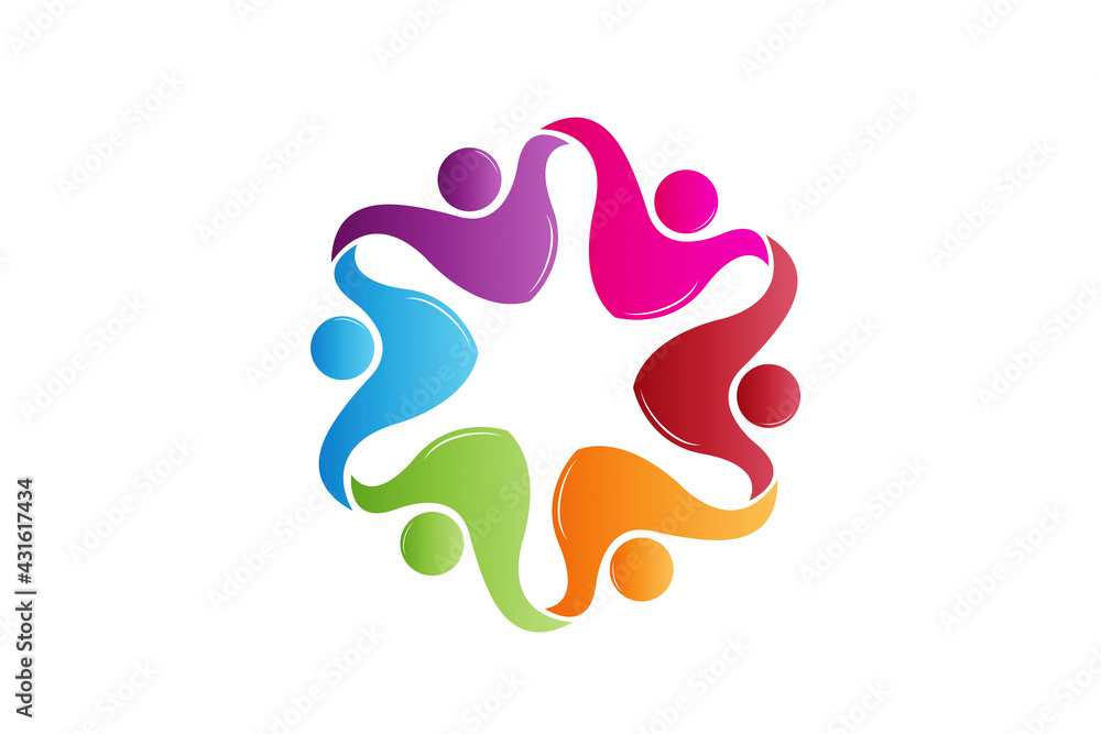Logo friendship teamwork people holding hands can be a group of ...