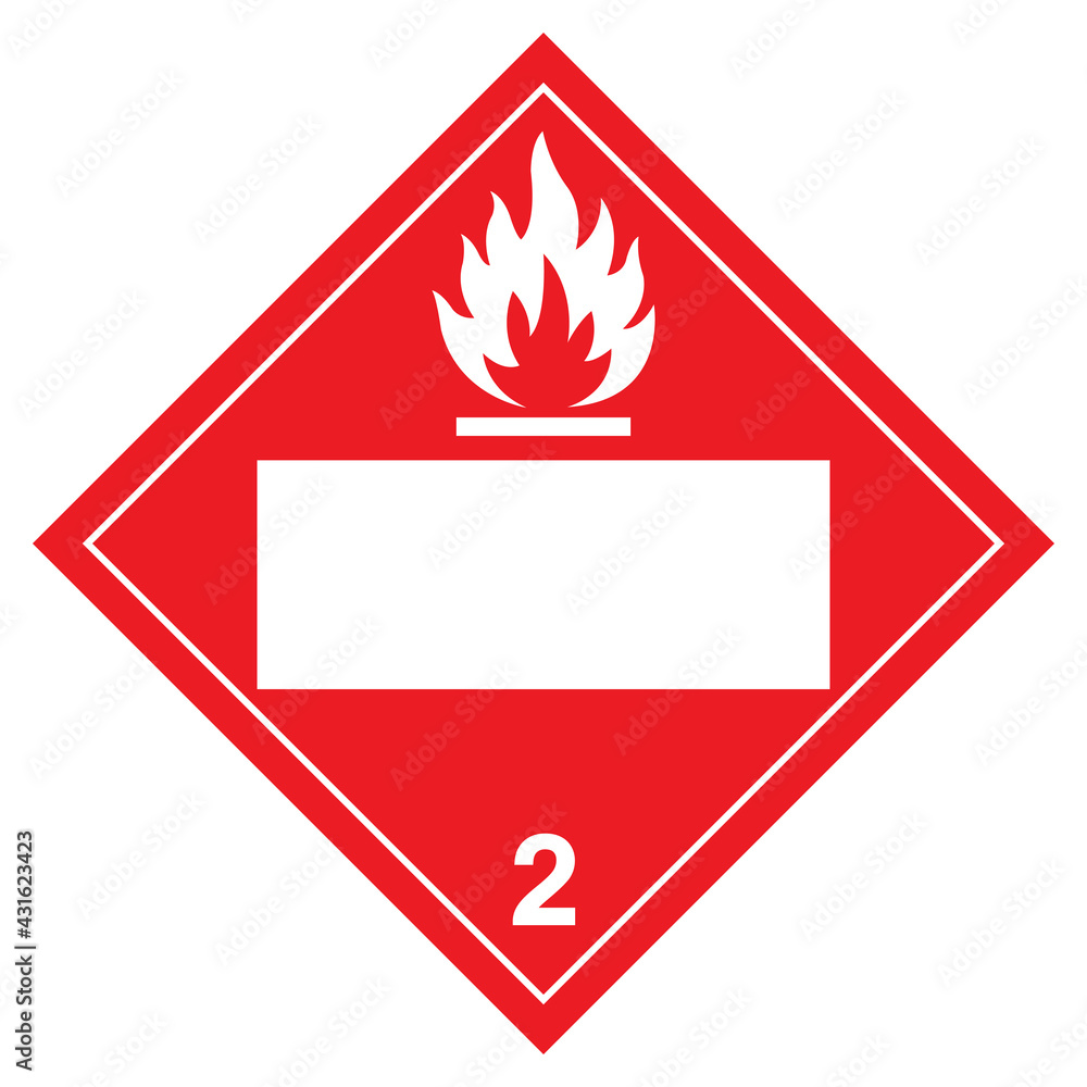 Class 2 Blank Flammable Gas Symbol Sign ,Vector Illustration, Isolate ...