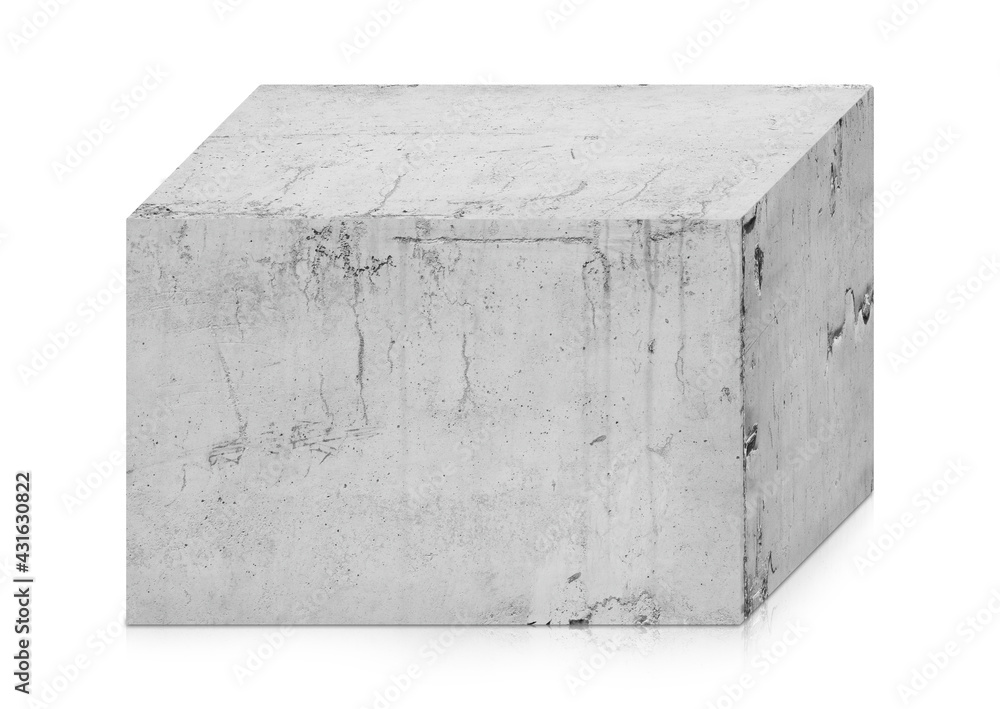 cement block isolated on white background. Clipping path Stock Photo ...
