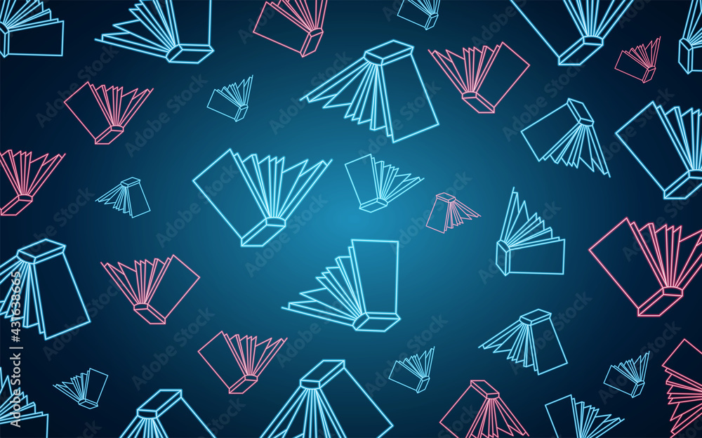 Neon glowing lines, Book concept, Lifeline background wallpaper design ...