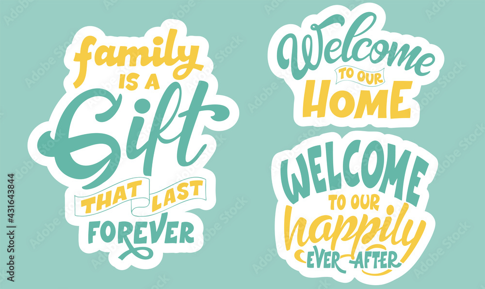 Set of home quote on white background. Photography family overlays ...