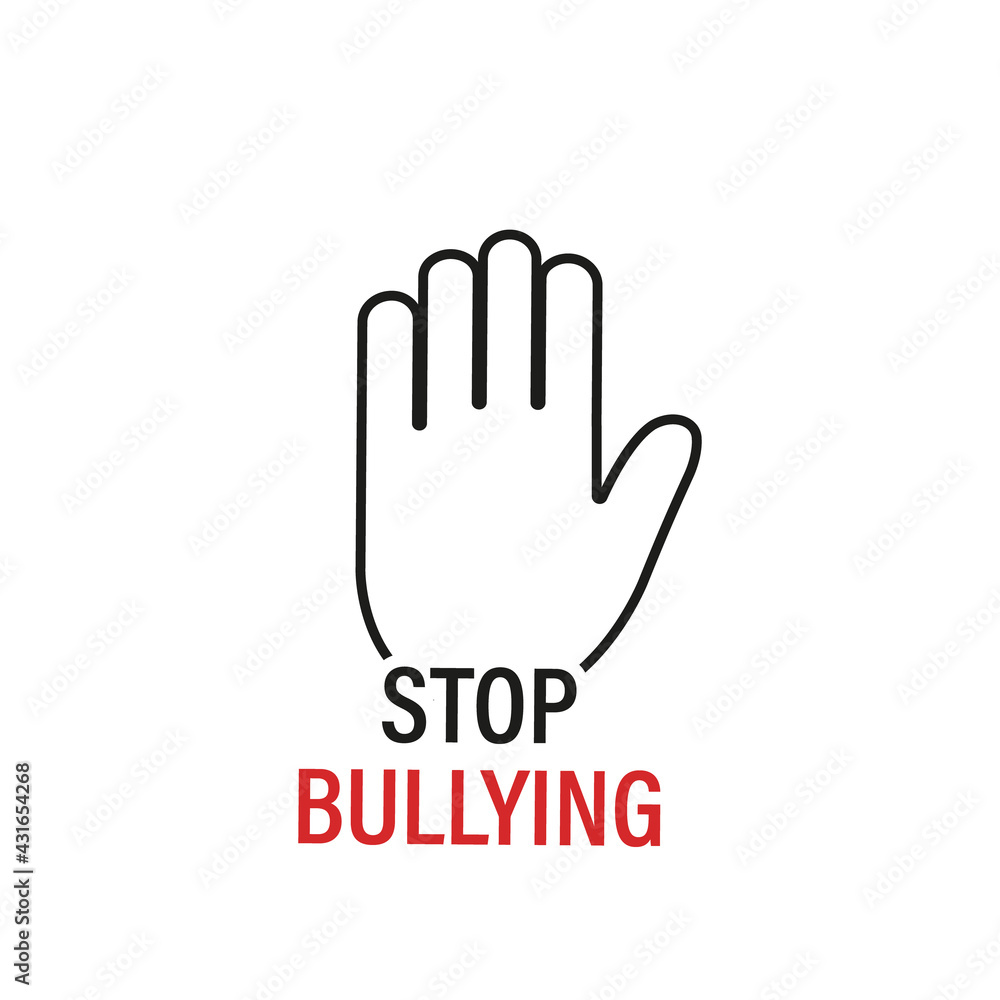 Stop Bullying Sign. Stop Bullying and Child Abuse in the School. Verbal ...