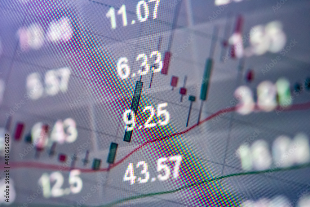 Charts of stock market instruments with various type of indicators and ...
