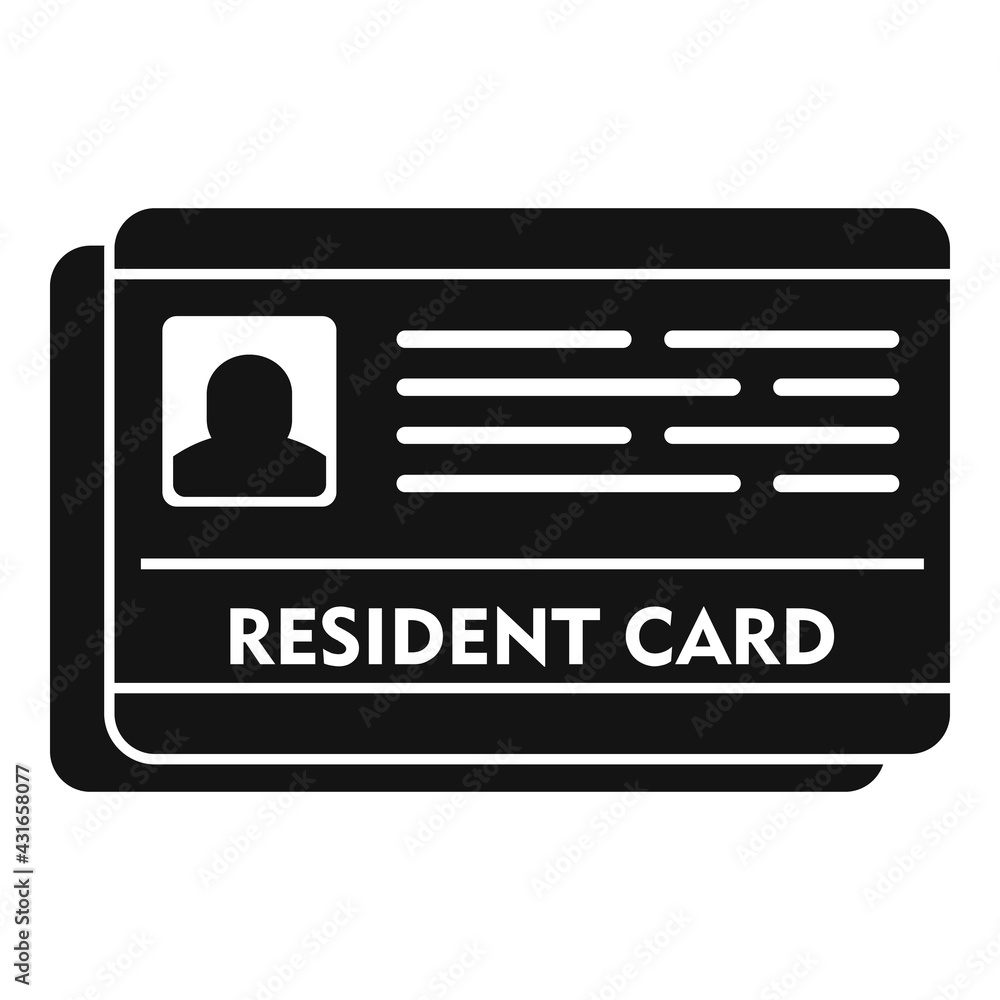 Resident card icon, simple style Stock Vector | Adobe Stock