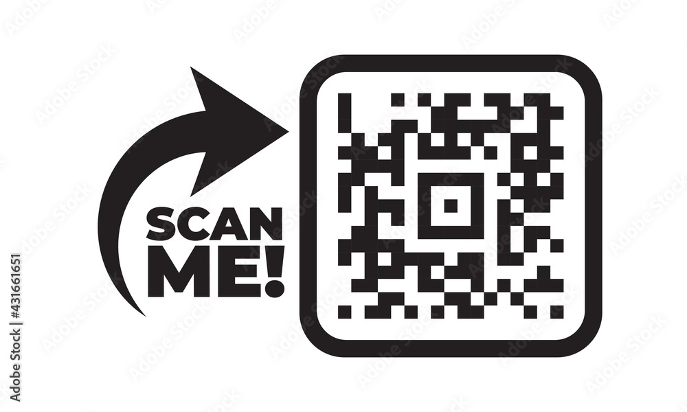 Scan me icon with QR code. Qrcode tempate for mobile app Stock Vector ...