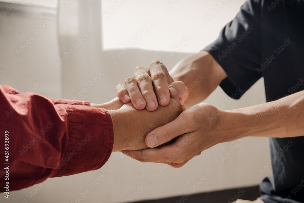 Christian couple holding hands. Two people are praying together. pray ...