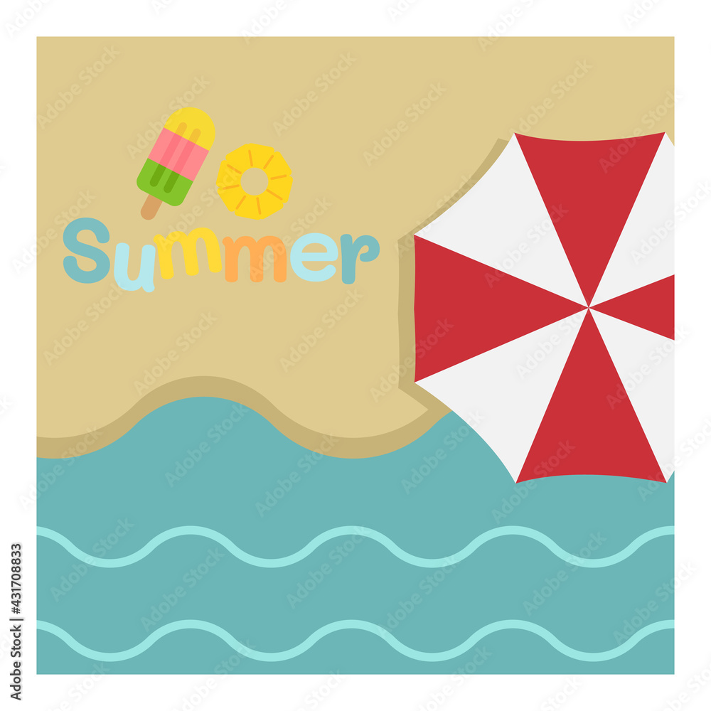 Border design with summer theme Stock Vector | Adobe Stock