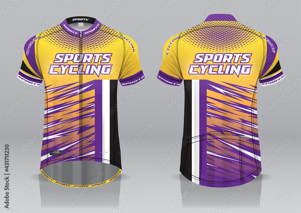 Jersey cycling template design uniform front and back view ready to ...
