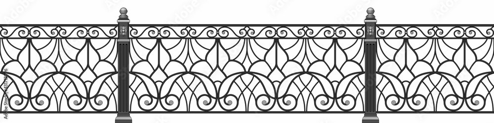 Iron railings for the city. Art Nouveau. Blacksmithing. Urban design ...