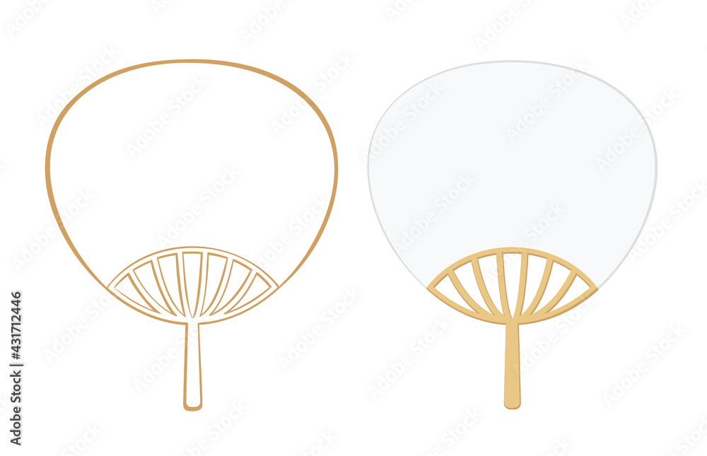 blank hand fan, summer paper fan line icon vector illustration Stock ...