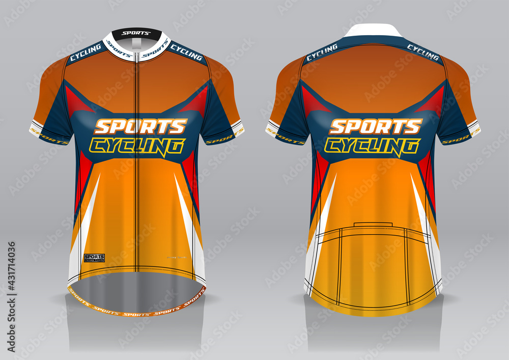Jersey cycling template design uniform front and back view ready to ...