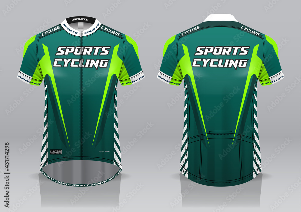 Jersey cycling template design uniform front and back view ready to ...