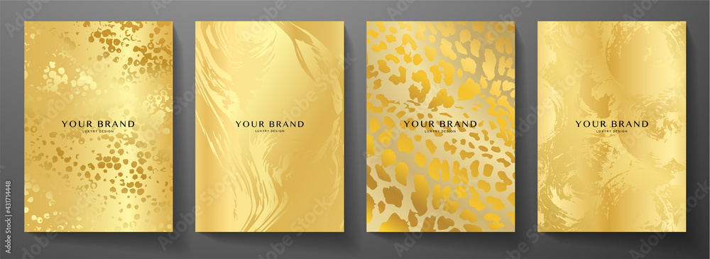 Modern gold cover design set. Creative golden background with abstract ...