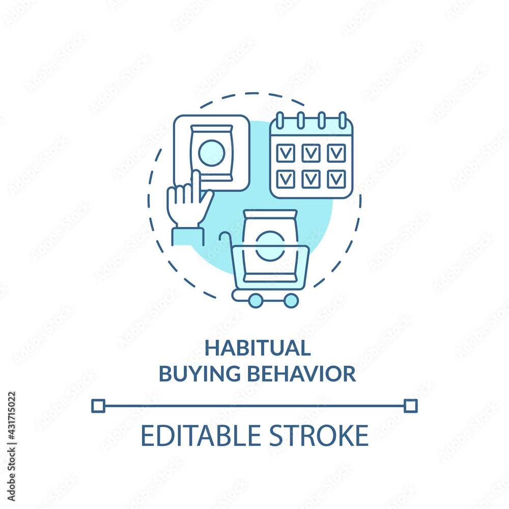 Habitual buying behavior concept icon. Consumer behavior idea thin line ...