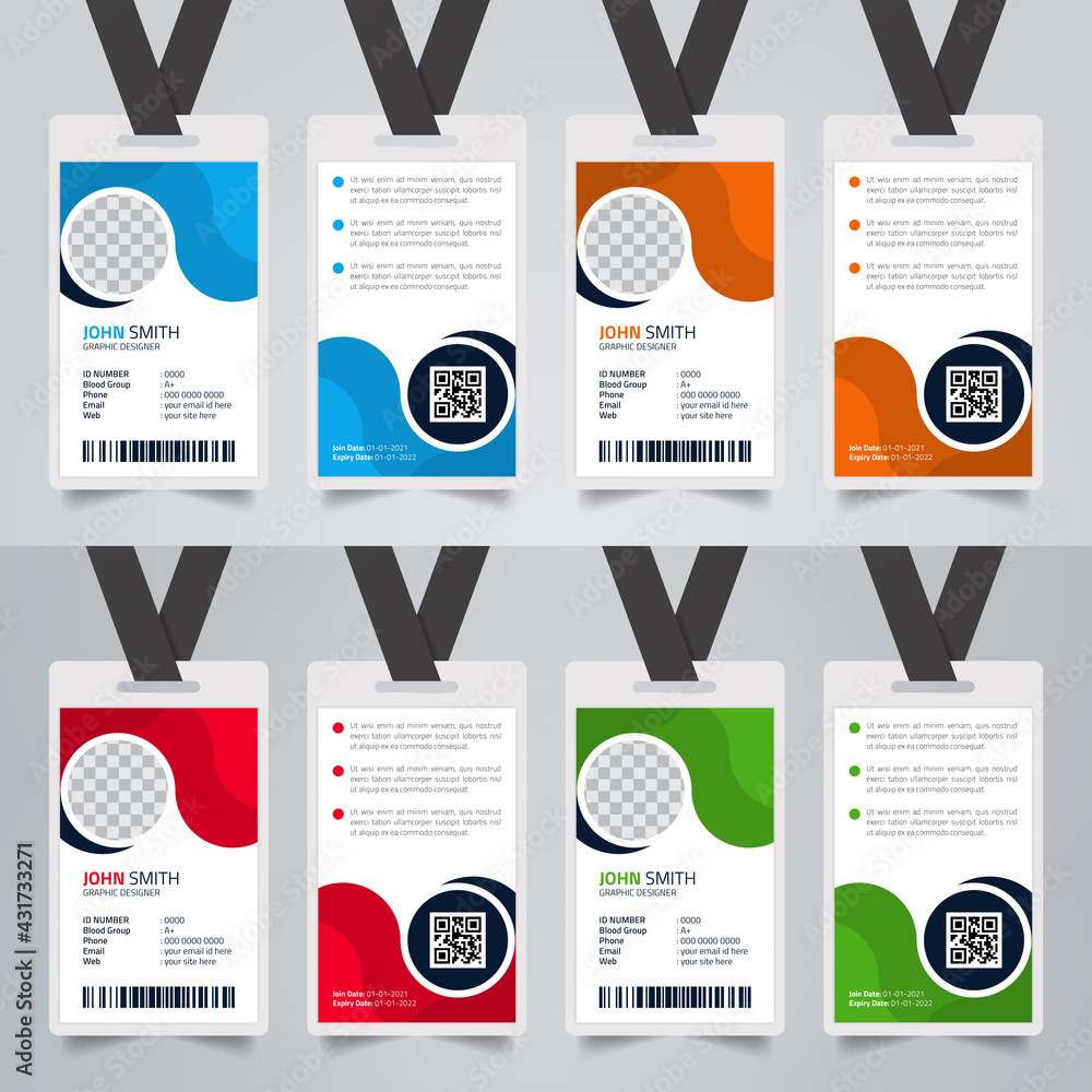 Creative office ID card template design. Modern Corporate Business ...