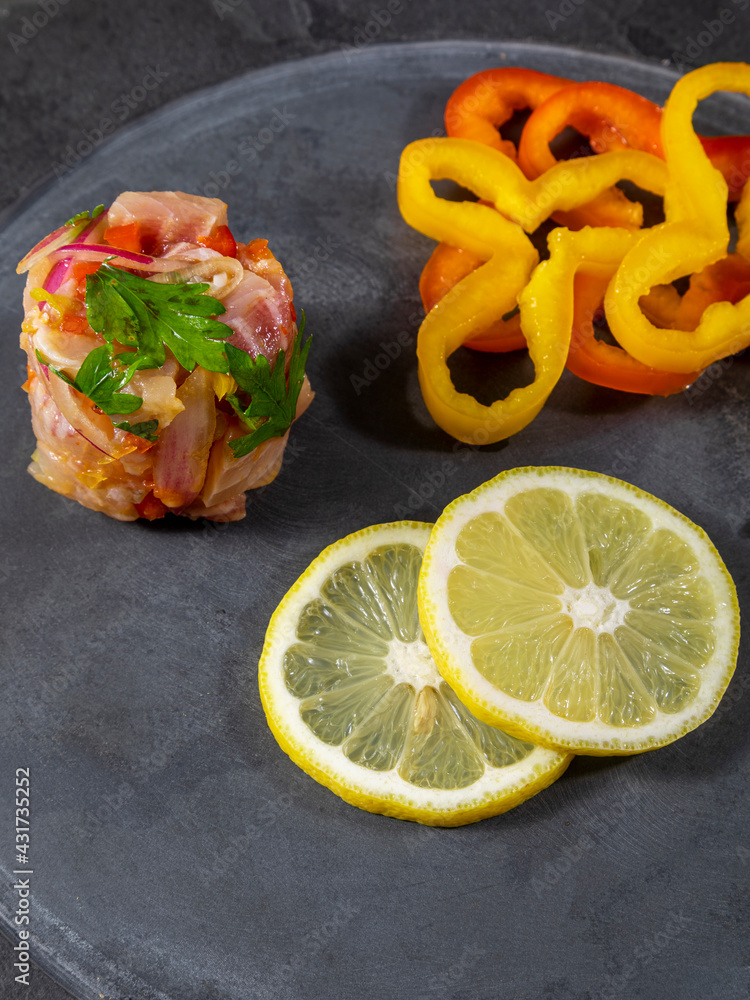 Peruvian ceviche is a traditional dish consumed in Peru. The ...