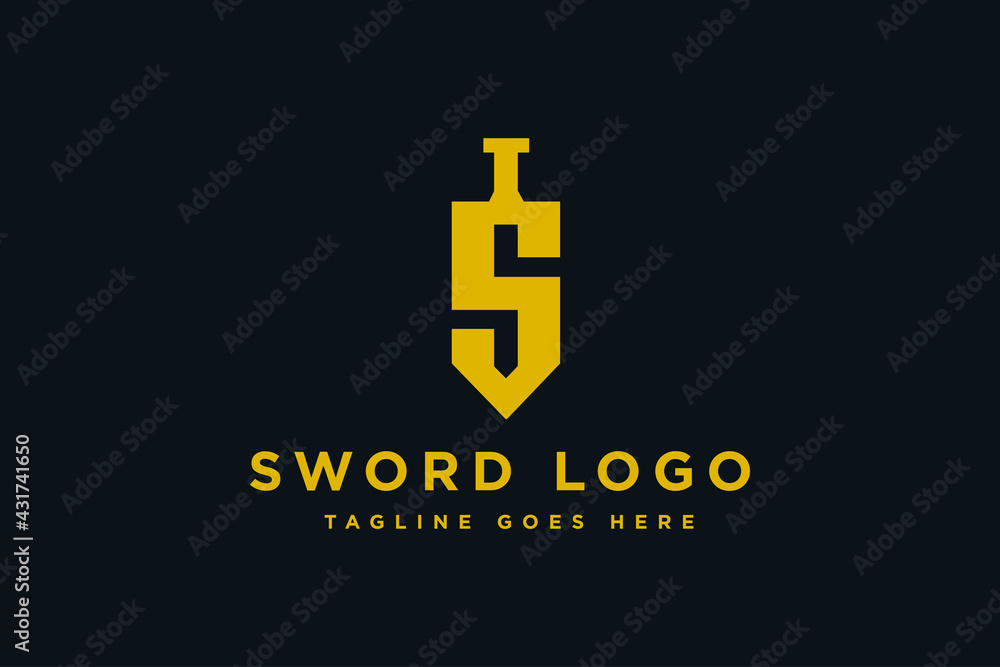 letter S sword logo design vector illustration. Letter S sword suitable ...