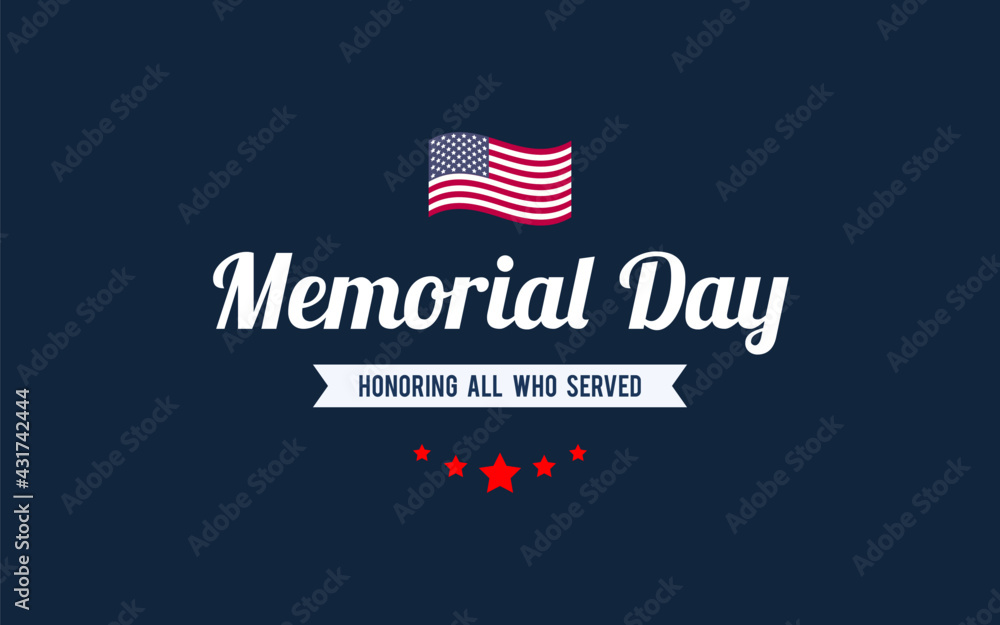 Memorial Day - Honoring all who served greeting card vector ...