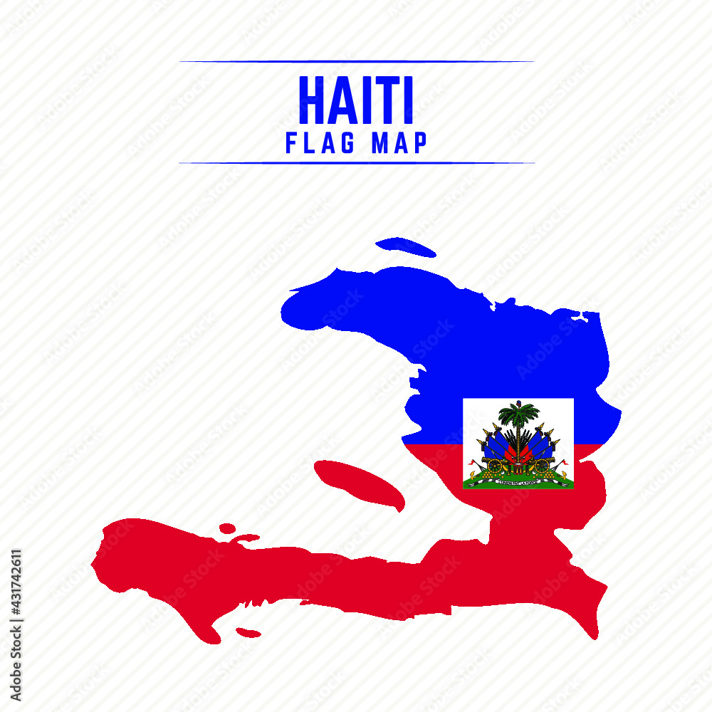 Flag Map of Haiti. Haiti Flag Map Stock Vector | Adobe Stock