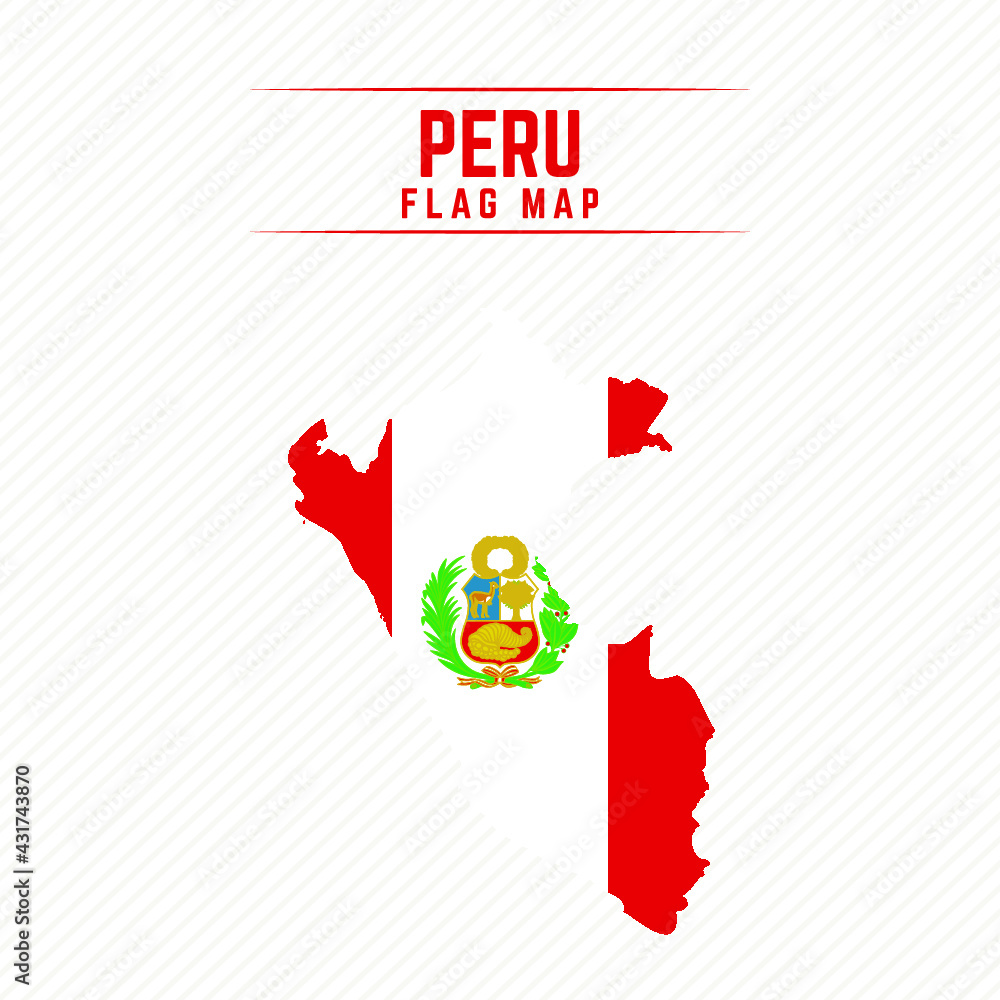 Flag Map of Peru. Peru Flag Map Stock Vector | Adobe Stock