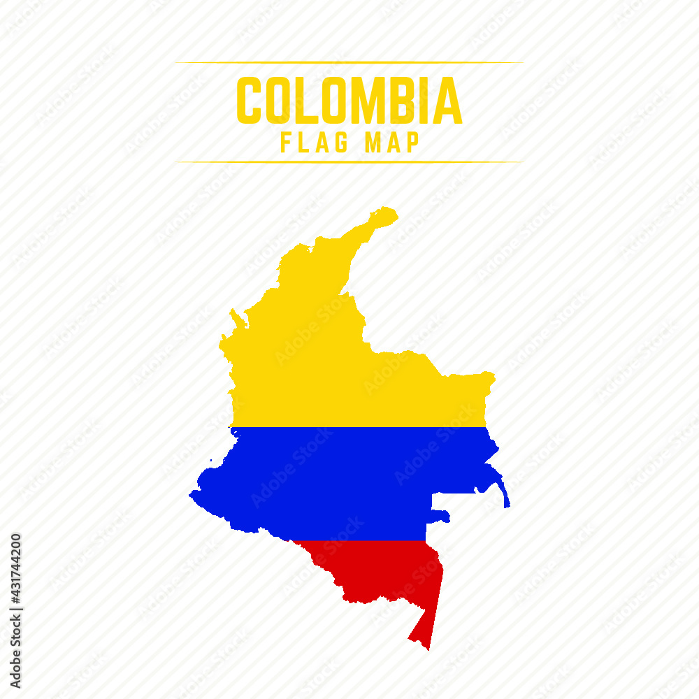 Flag Map of Colombia. Colombia Flag Map Stock Vector | Adobe Stock