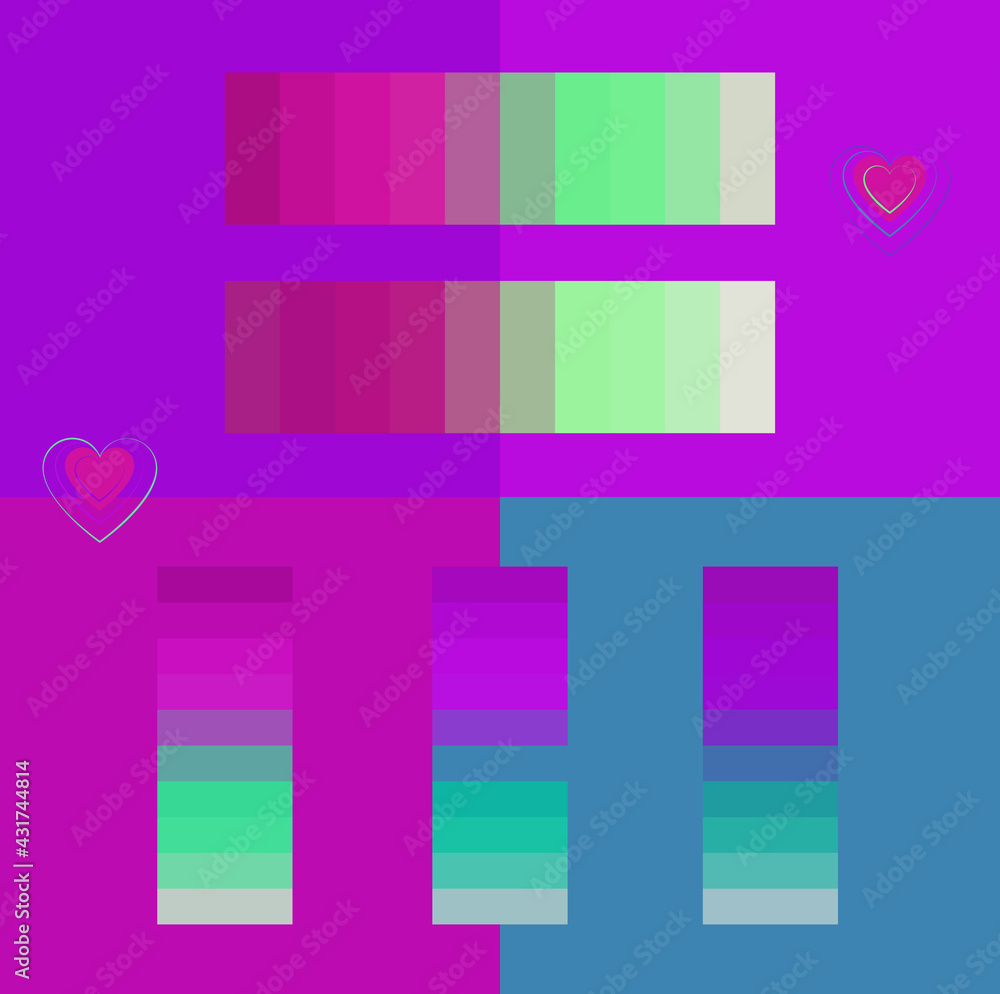 Bright colorful neon color palettes for summer vector illustration set ...
