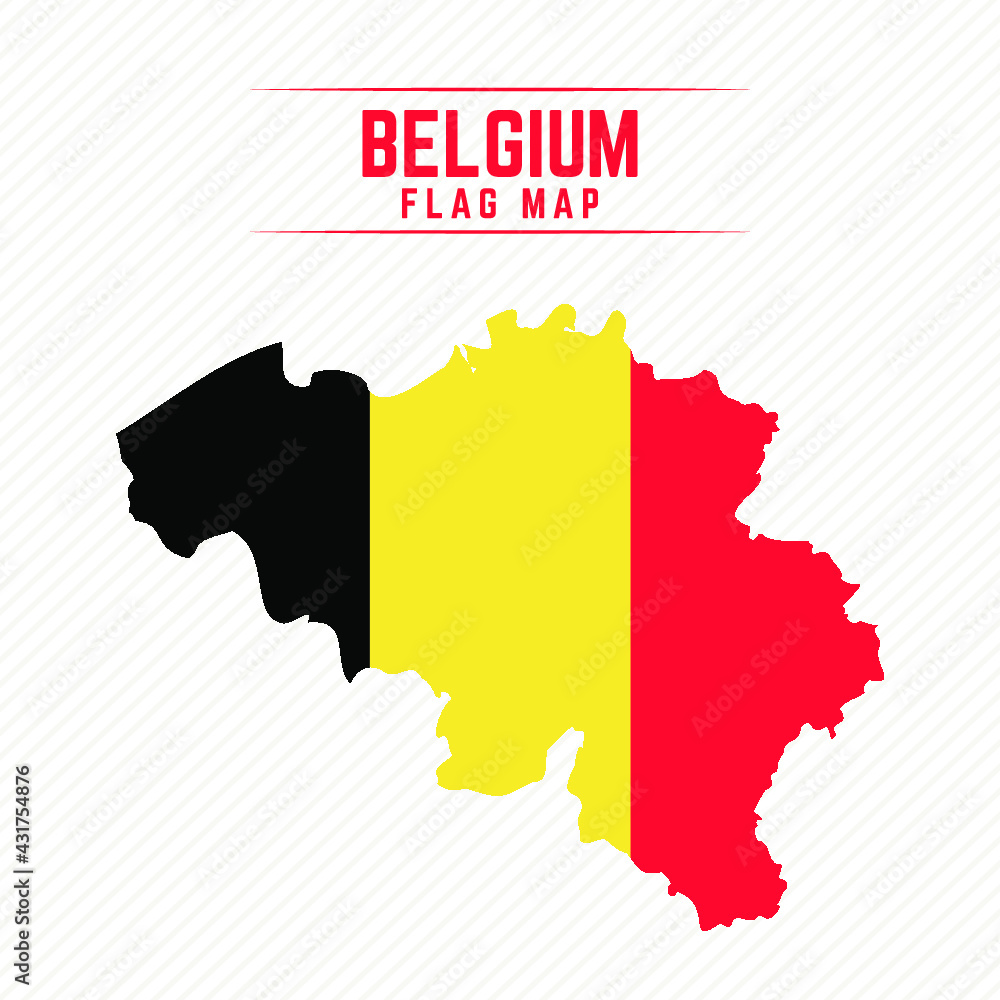 Flag Map Of Belgium Belgium Flag Map Stock Vector Adobe Stock