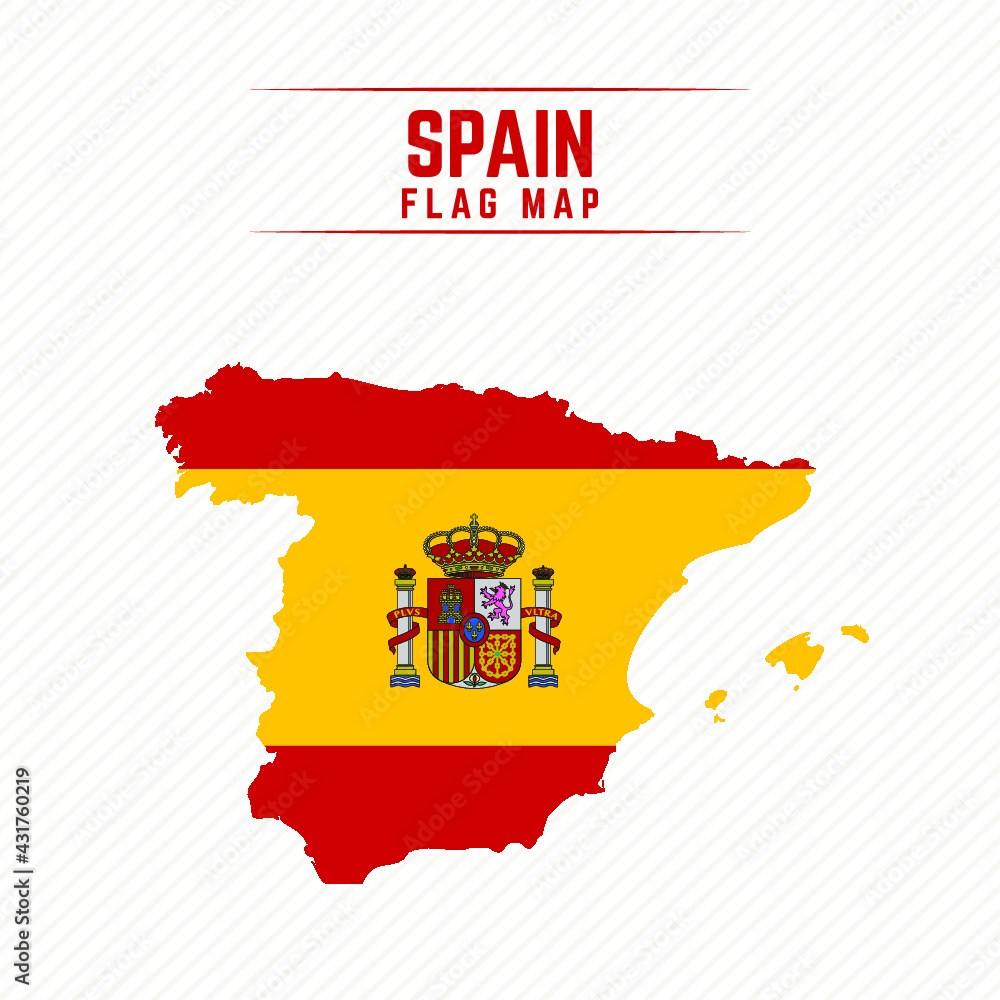 Flag Map of Spain. Spain Flag Map Stock Vector | Adobe Stock