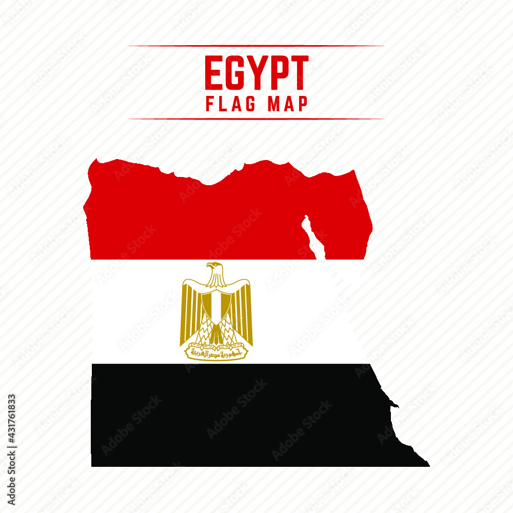 Flag Map of Egypt. Egypt Flag Map Stock Vector | Adobe Stock