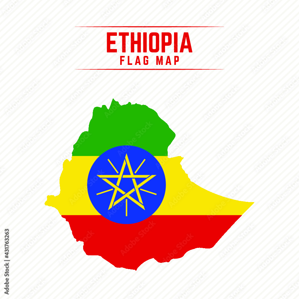 Flag Map of Ethiopia. Ethiopia Flag Map Stock Vector | Adobe Stock