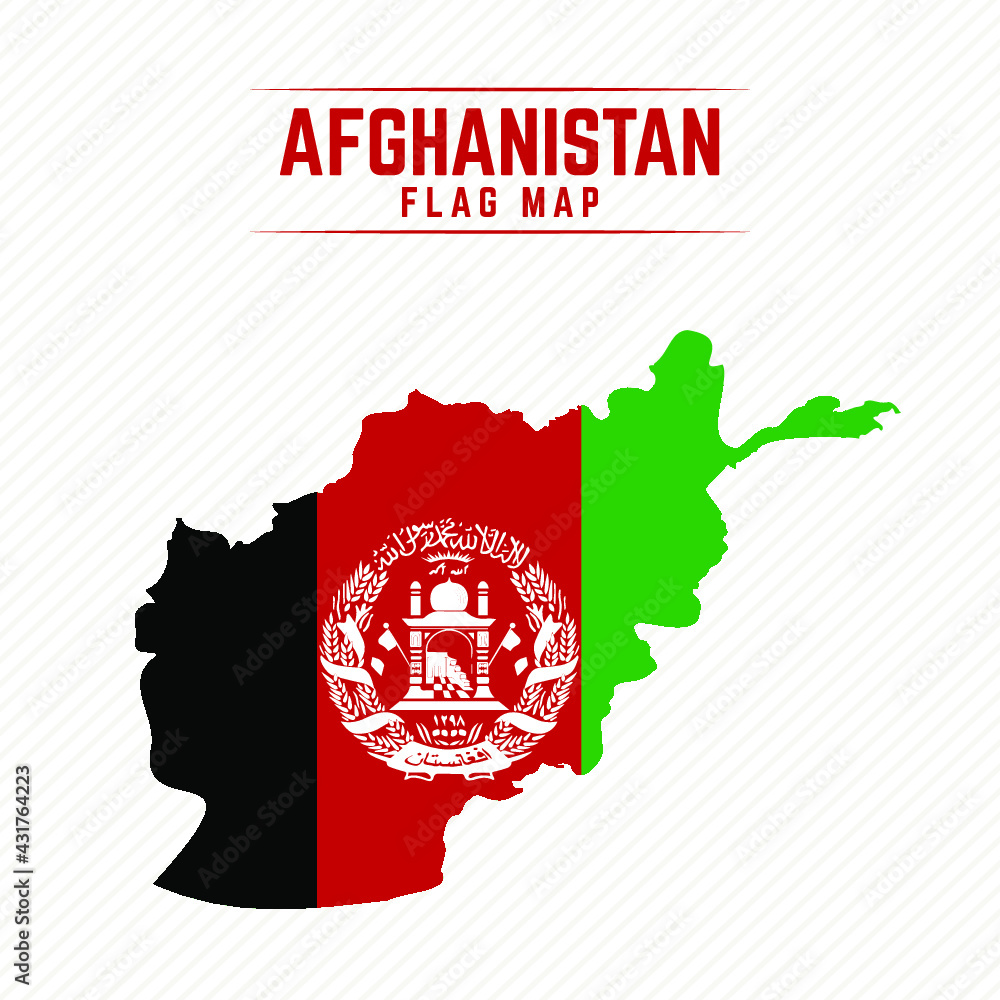 Flag Map of Afghanistan. Afghanistan Flag Map Stock Vector | Adobe Stock