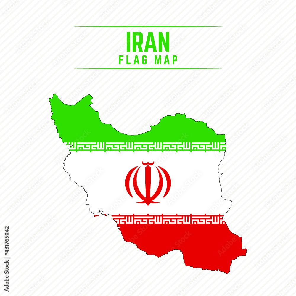 Flag Map of Iran. Iran Flag Map Stock Vector | Adobe Stock