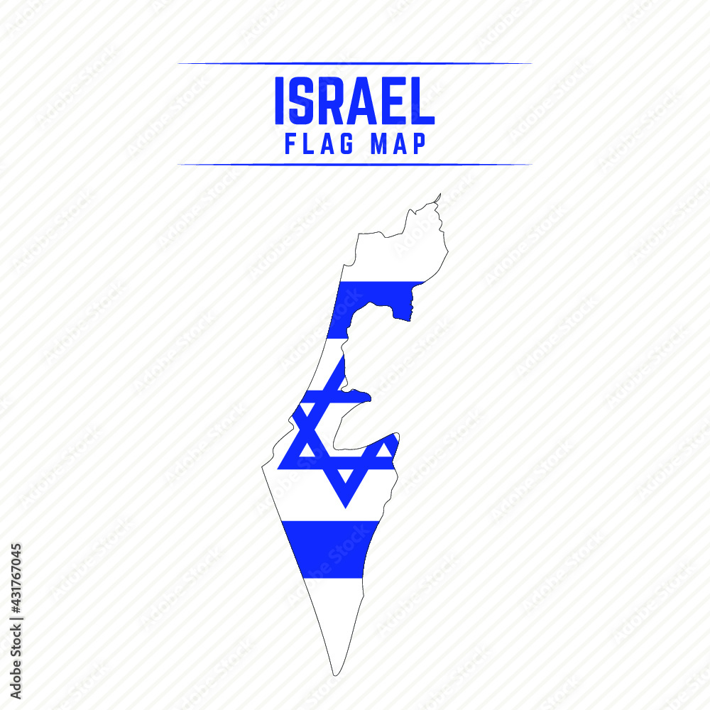Flag Map of Israel. Israel Flag Map Stock Vector | Adobe Stock