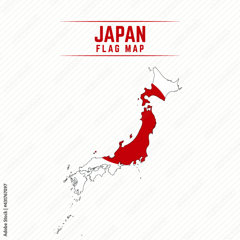 Flag Map of Japan. Japan Flag Map Stock Vector | Adobe Stock