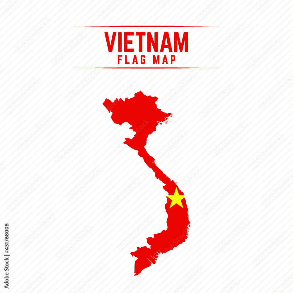 Flag Map of Vietnam. Vietnam Flag Map Stock Vector | Adobe Stock