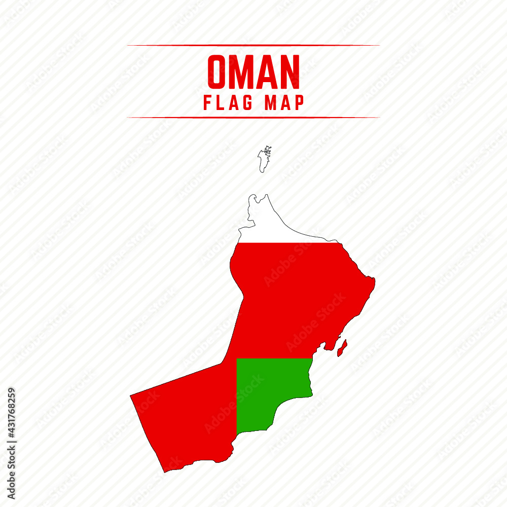 Flag Map of Oman. Oman Flag Map Stock Vector | Adobe Stock