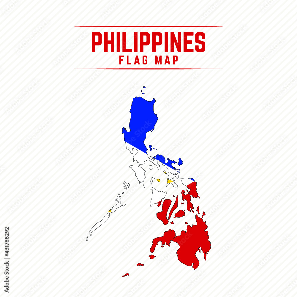 Flag Map of Philippines. Philippines Flag Map Stock Vector | Adobe Stock