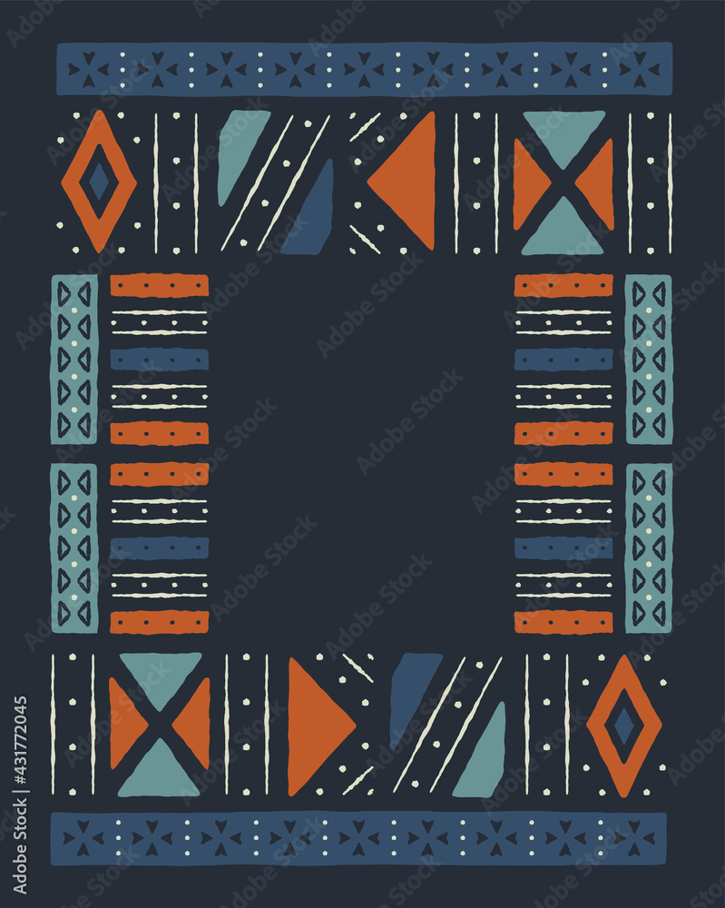 African tribal art empty frame template background Stock Vector | Adobe ...