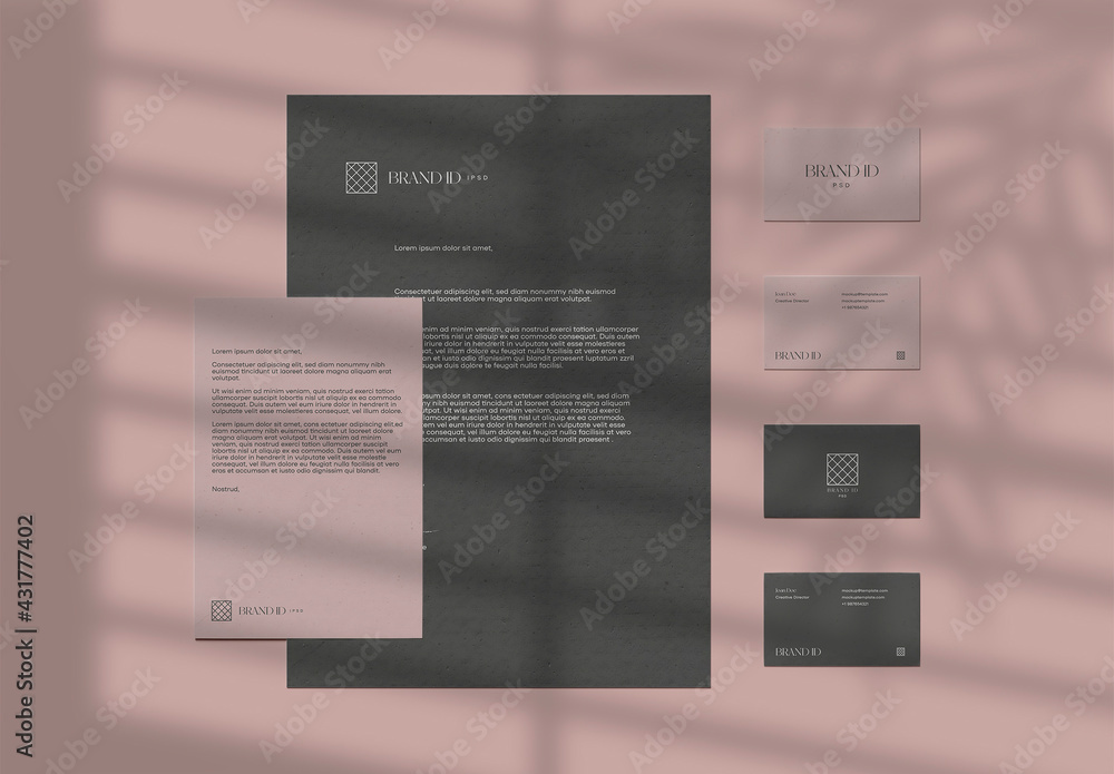 Letter with Four Envelopes Mockup Stock Template | Adobe Stock