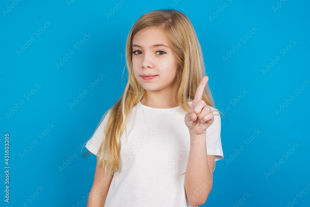 No sign gesture. Closeup portrait unhappy beautiful Caucasian little ...