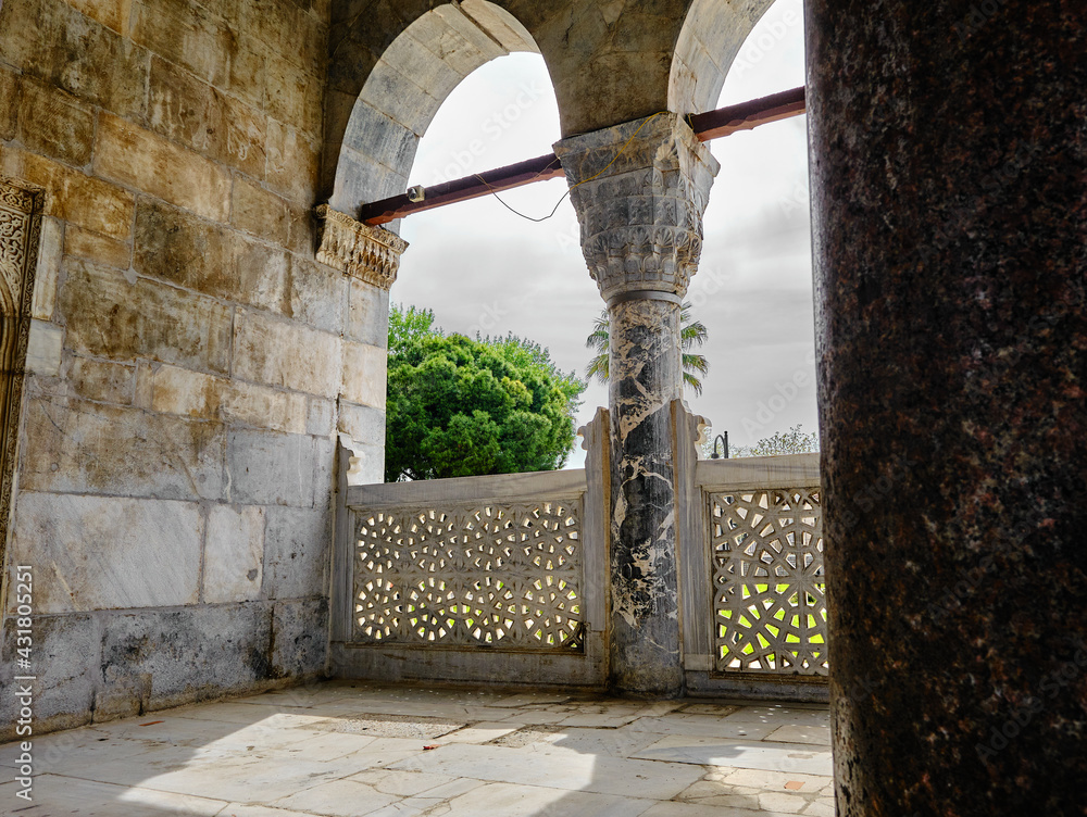 Bursa, Turkey. Green mosque (yesil camii) in Nicaea (iznik) entrance ...