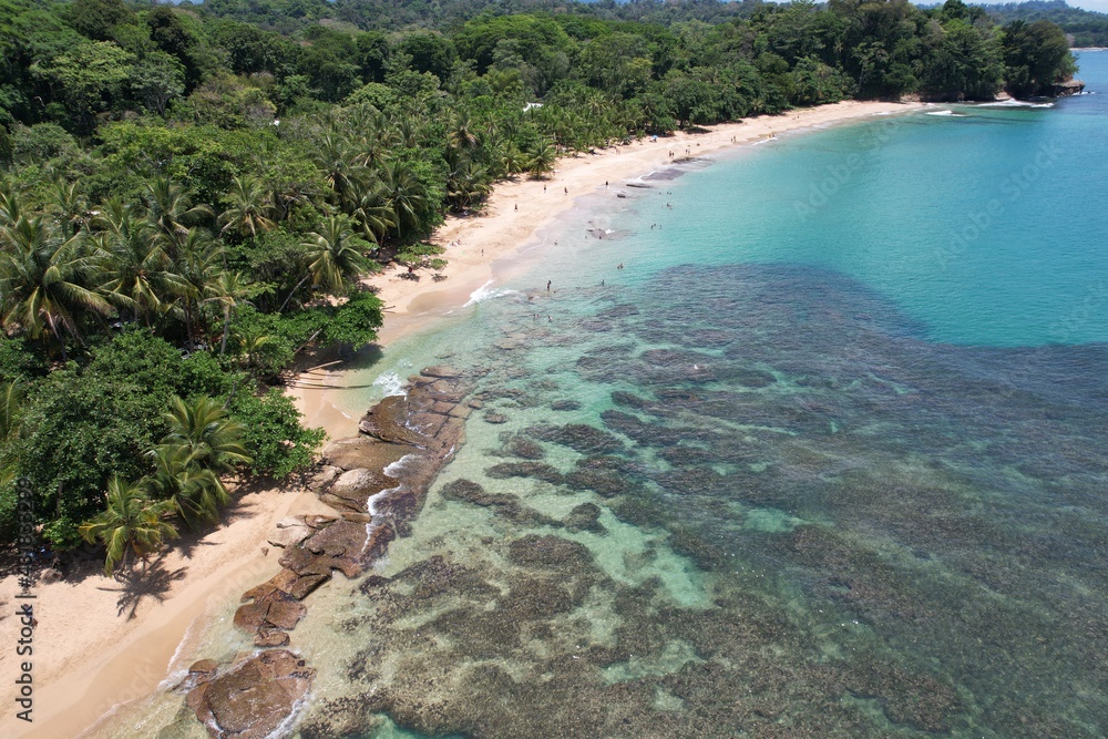 Caribbean Coast of Limon in Costa Rica -aerial views of Cocles, Punta ...
