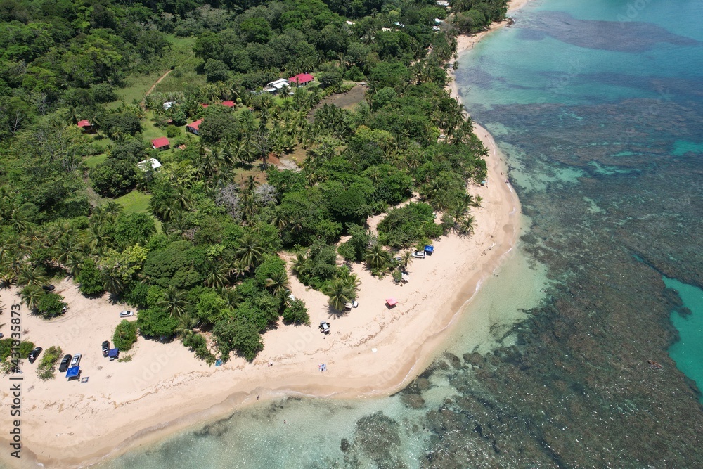 Caribbean Coast of Limon in Costa Rica -aerial views of Cocles ...