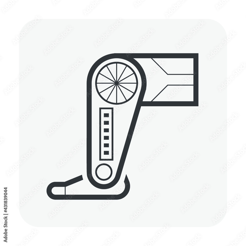 Robot leg or robotic leg vector icon. That metal prosthesis or ...