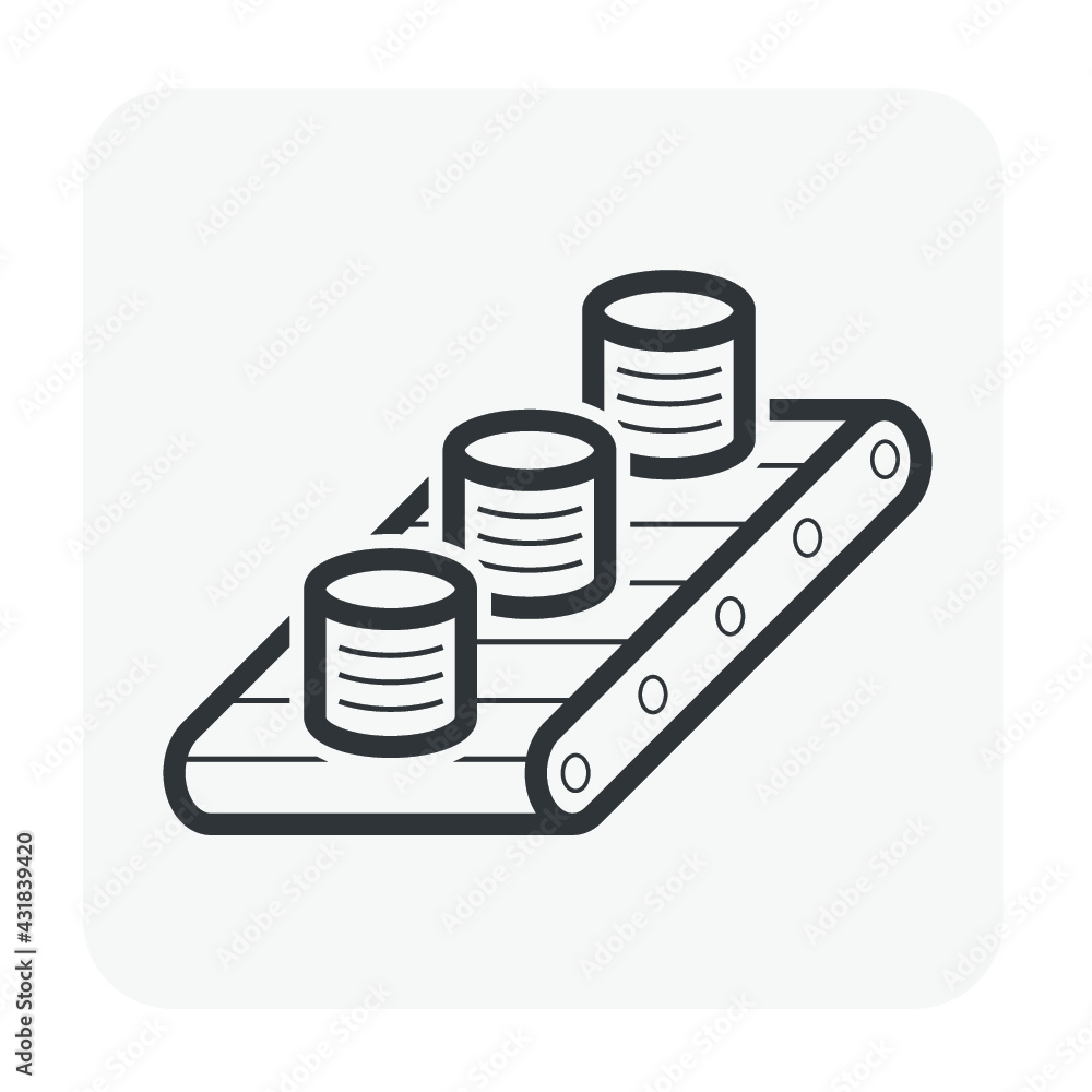 Production line of factory plant vector icon. Industrial automated ...